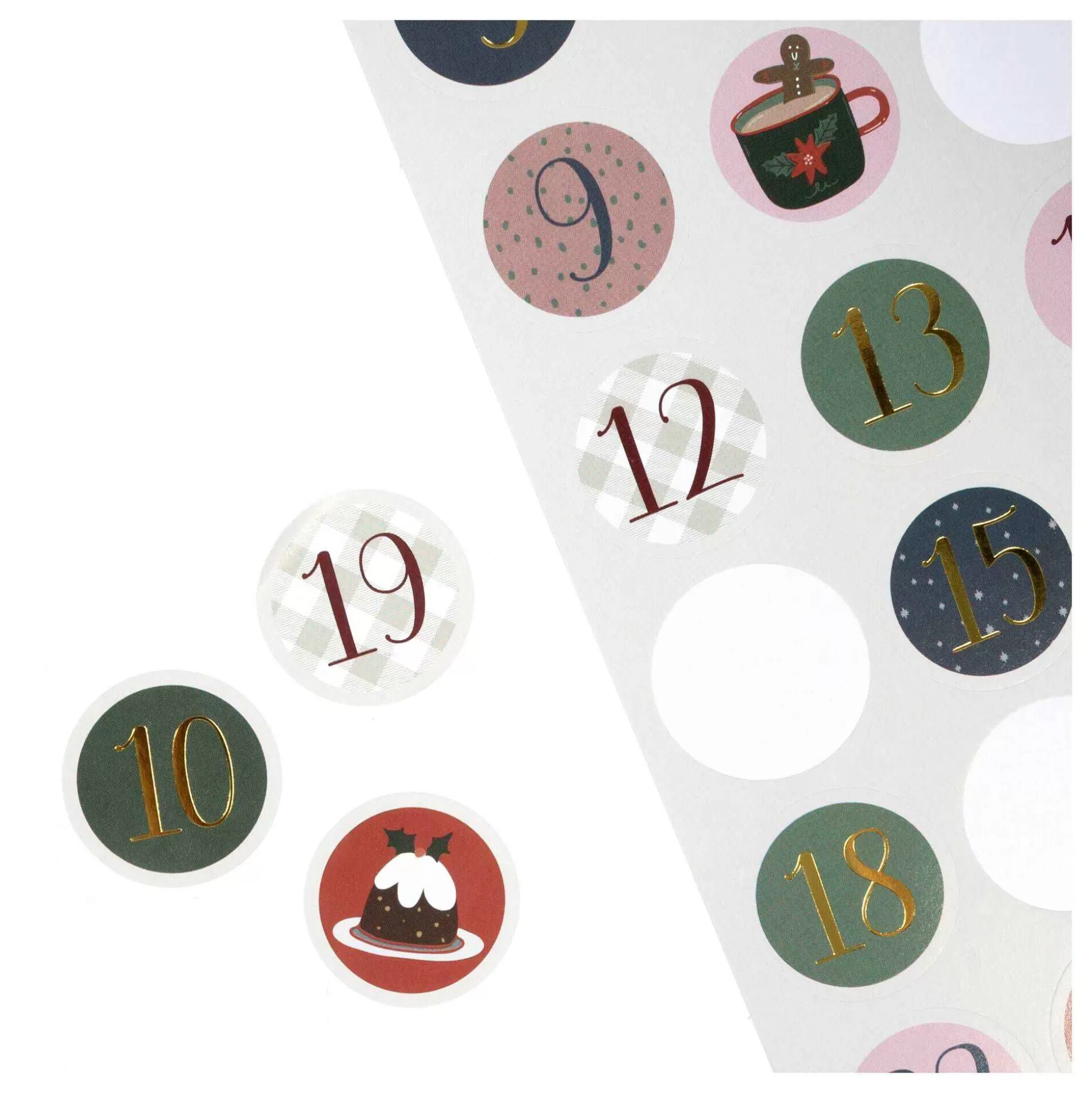 Round Christmas Countdown Stickers 25 Pack-Hobbycraft Cheap « Craft ...