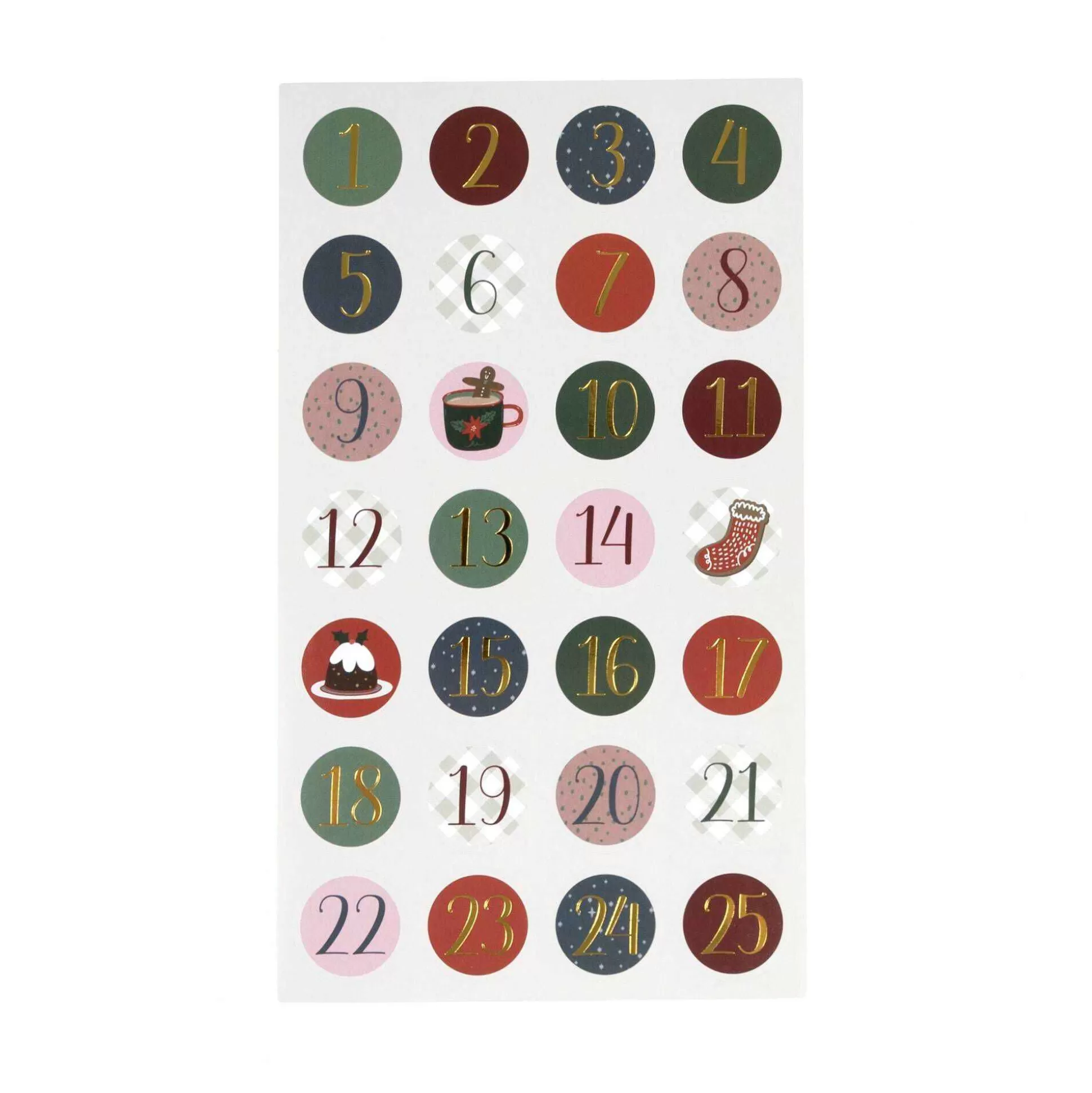 Round Christmas Countdown Stickers 25 Pack-Hobbycraft Cheap « Craft ...